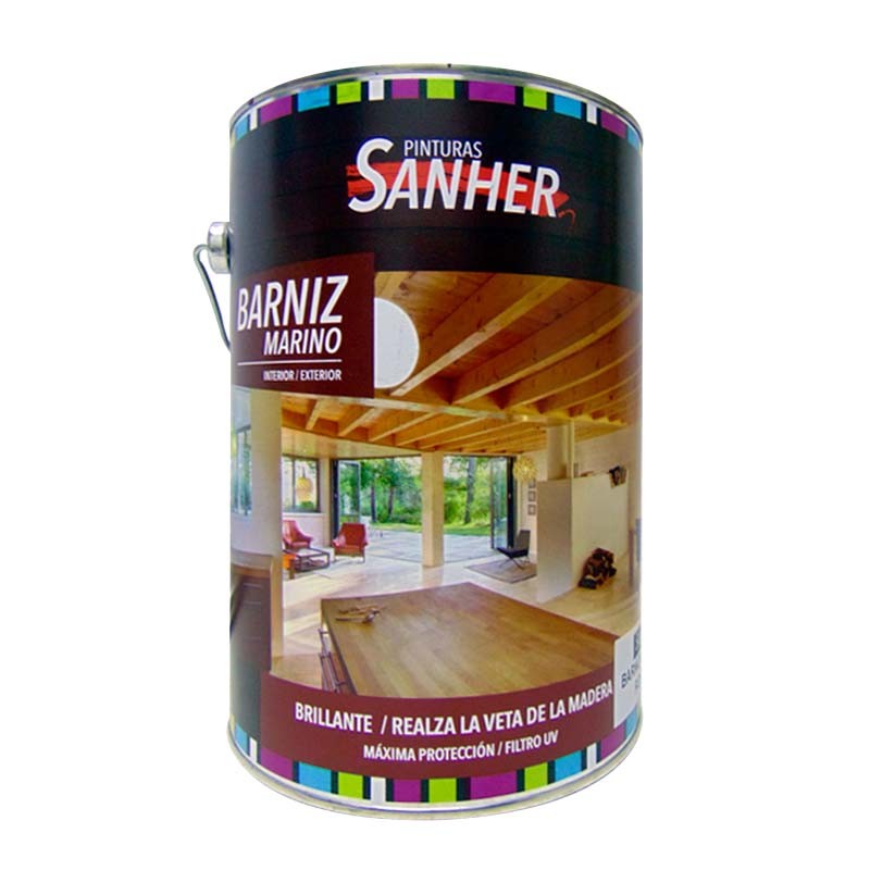 Barniz Maple 1 Galón Marca: Sanher. Para usar en exteriores e ...
